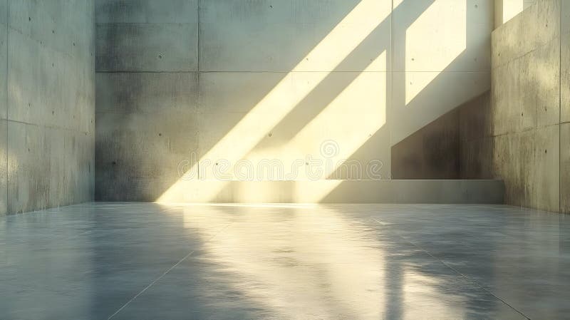 Sunlight Concrete Space Industrial Design -3D Rendering Stock ...