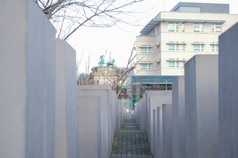 Concrete Rows of Monument in Berlin, Germany Stock Photo - Image of ...
