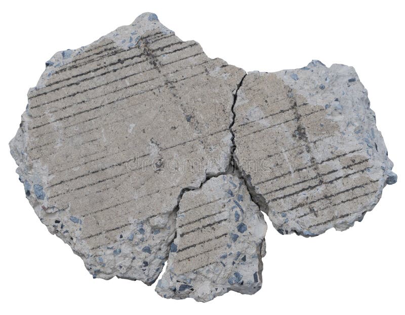 Concrete Rubble Broken, Broken Concrete Slabs Isolated on White ...
