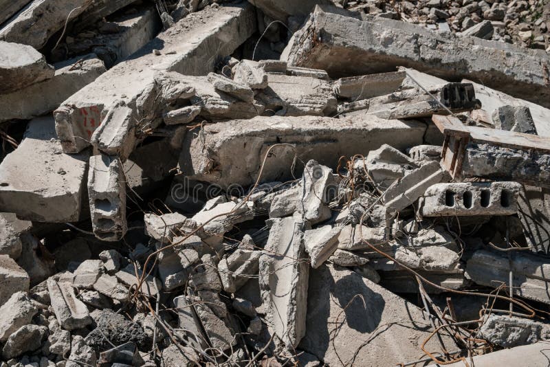 Concrete Rubble from Destroyed Building for Construcion Material ...