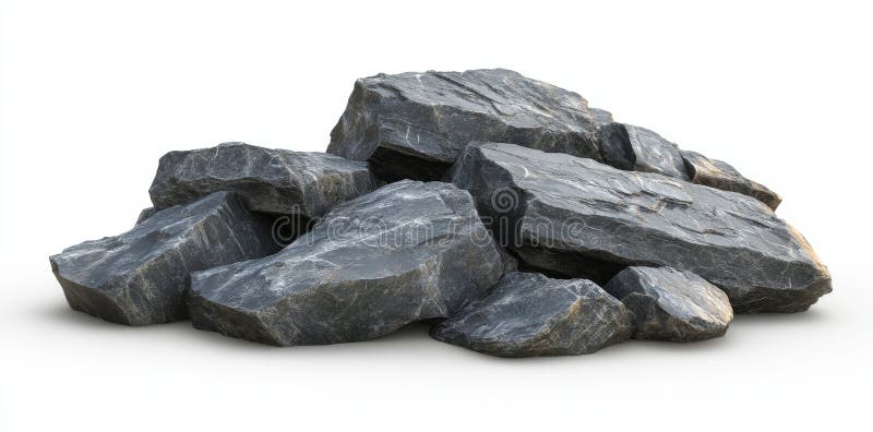 Concrete Rubble Scattered on a White Surface, Symbolizing Construction ...