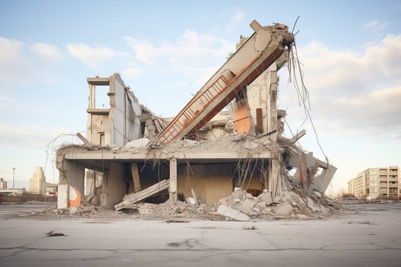 An Old, Collapsed Building in Soviet Army Base in Latvia, Europe. Stock ...