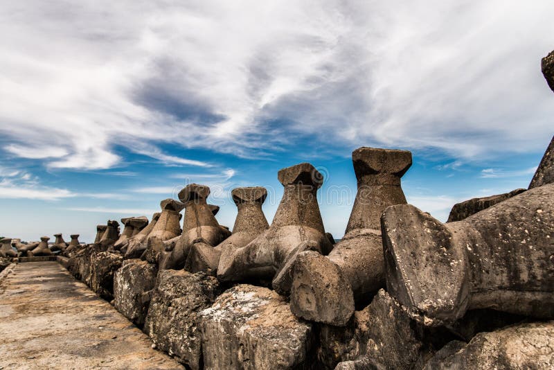 Concrete sea blocks stock photo. Image of light, wallpaper - 74203104