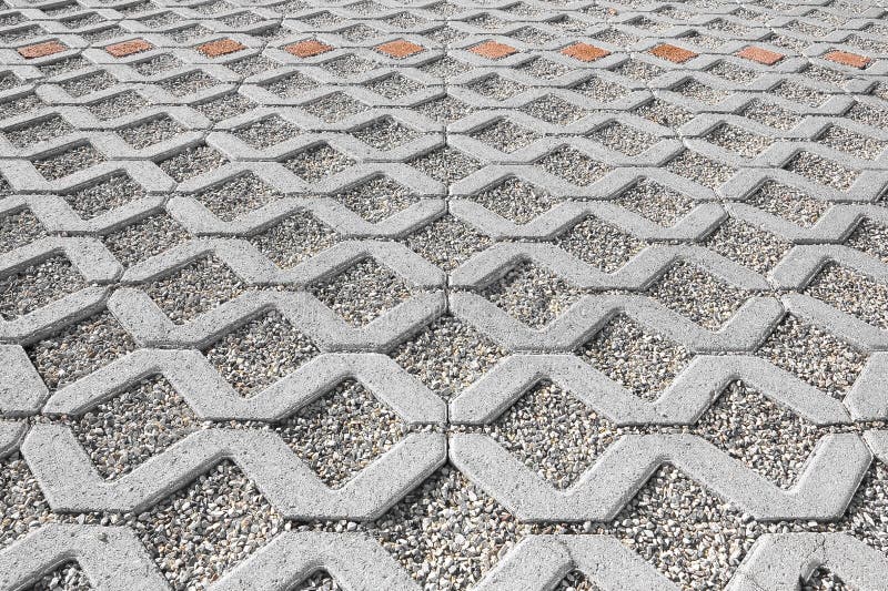 Concrete Self Locking Flooring BlockS Assembled on a Substrate O Stock ...