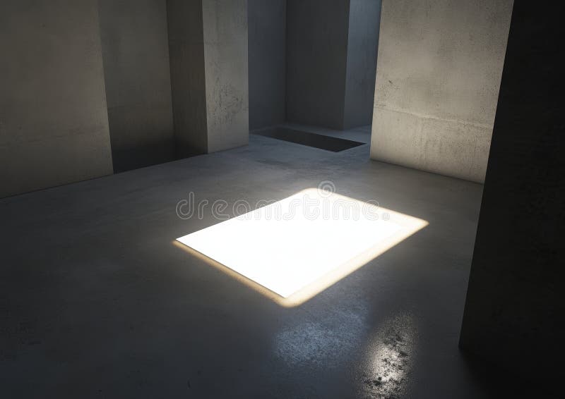 Concrete Serves As the Backdrop for a 3D Rendering of an A4 Blank Paper ...