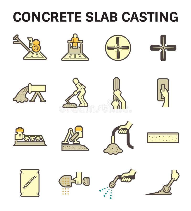 Concrete slab icons stock vector. Illustration of material - 69548693
