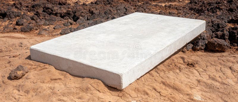 Concrete Slab in Desert Landscape Stock Illustration - Illustration of ...