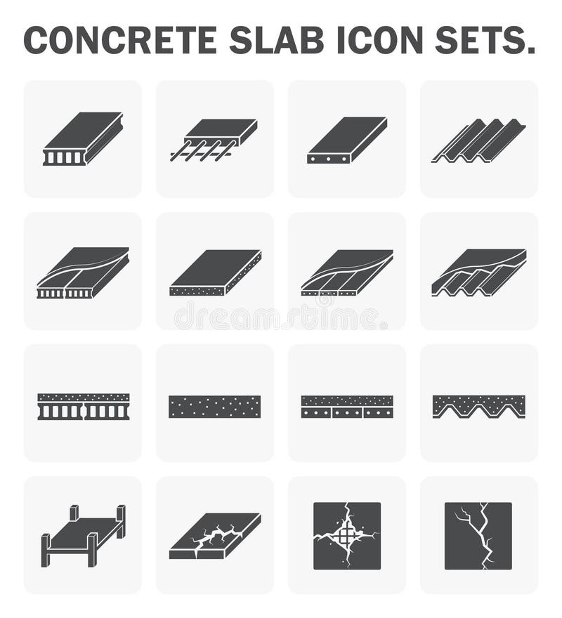 Concrete slab icons stock vector. Illustration of damage - 96659010