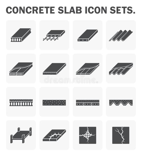 Concrete slab icons stock vector. Illustration of damage - 96659010
