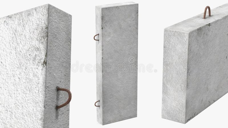 Concrete Slab with Metal Lifting Hooks Surface Stock Image - Image of ...