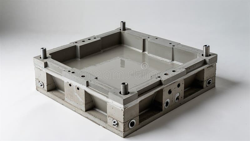 Concrete Slab Mold Form Clean and Flat, Neutral Tone, Centered on Clean ...