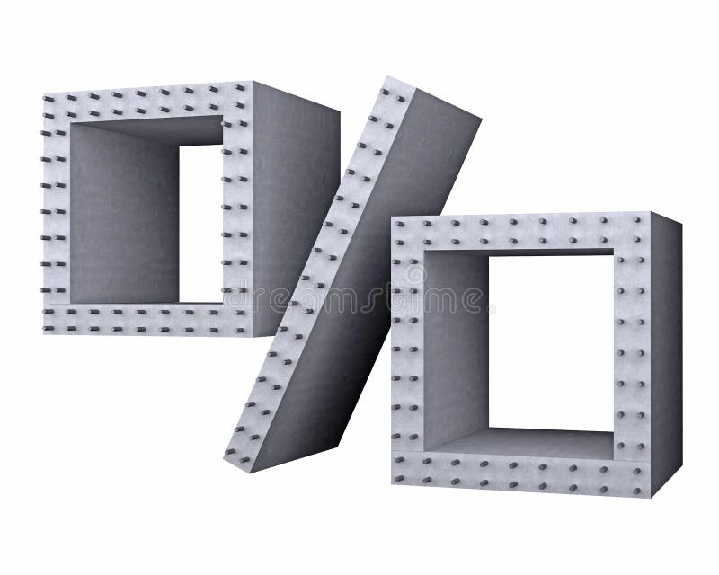 Concrete Slab Percent Symbol Stock Illustration - Illustration of white ...