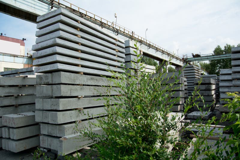 Concrete Slab Racks Outdoors Stock Image - Image of lading, pulley ...