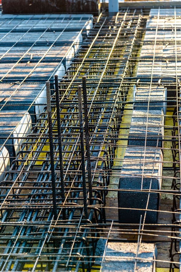 Concrete Slab with Reinforncing Bars in Construction Site Stock Image ...