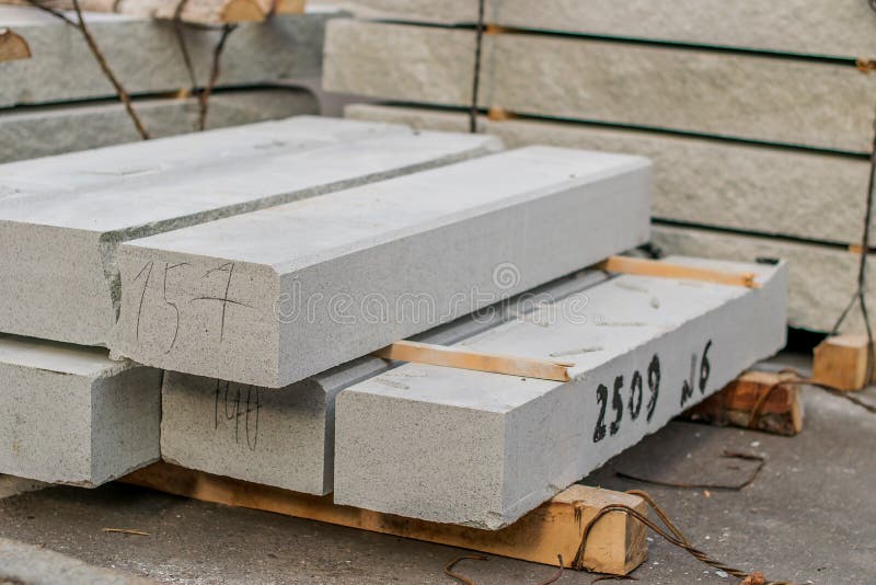 Concrete Slabs at the Construction Site Stock Image - Image of material ...