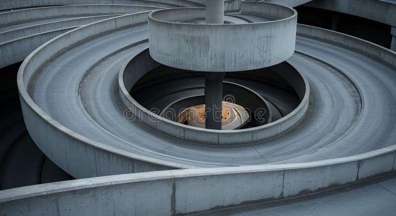 Concrete Spiral Parking Garage Structure Architecture with Circular ...