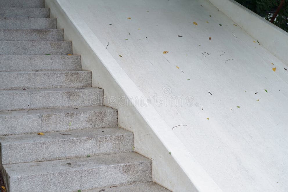 Concrete Stair and Concrete Ramp Structure Stock Photo - Image of ...