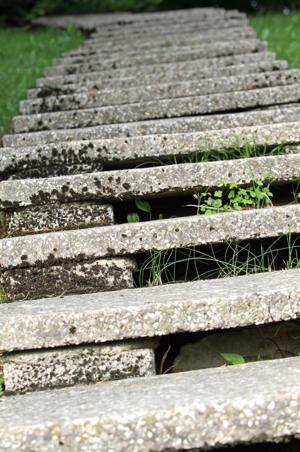 Concrete Staircase that Curve To Infinity with Very Low Steps Stock ...
