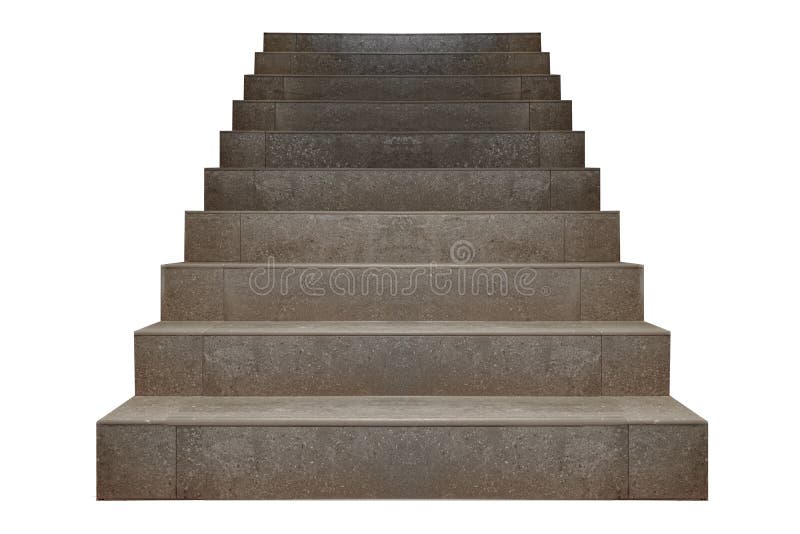 Concrete Staircase Isolate. Stone or Tile Steps on a White Blank ...