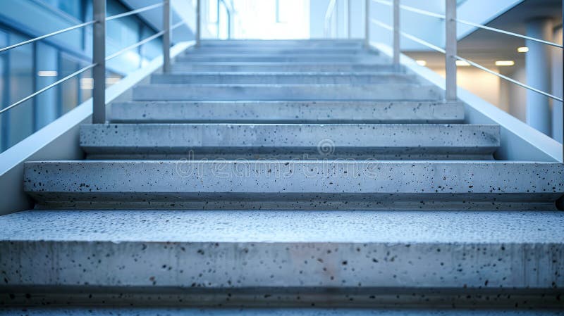 Concrete Staircase Leading Upward Indoors Stock Photo - Image of ...