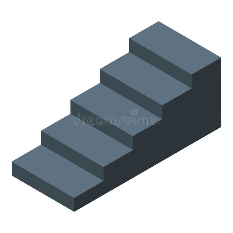 Concrete Staircase Leading Upwards in Isometric View Stock Illustration ...