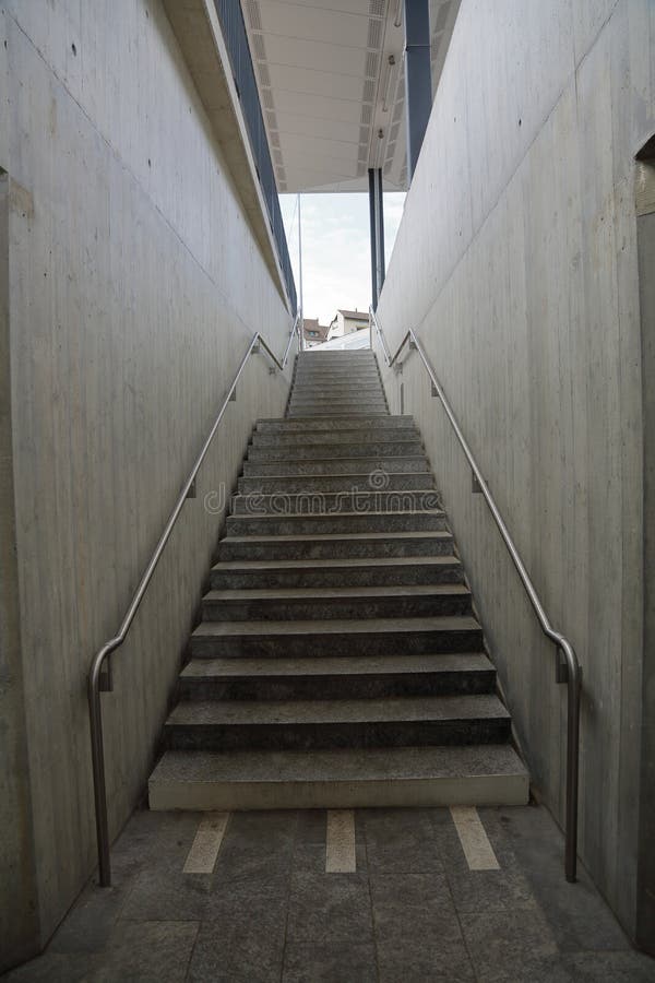 Concrete Staircase in a Tunnel Stock Image - Image of concrete ...