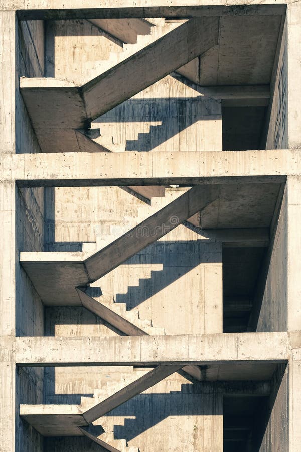 Concrete Stairs in Building Construction Site. House Construction Stock ...