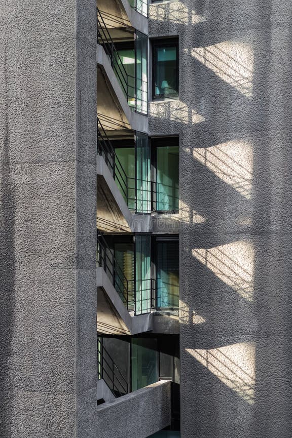 Concrete Stairs Casting Shadow, Forming a Interesting Geometric Shape ...