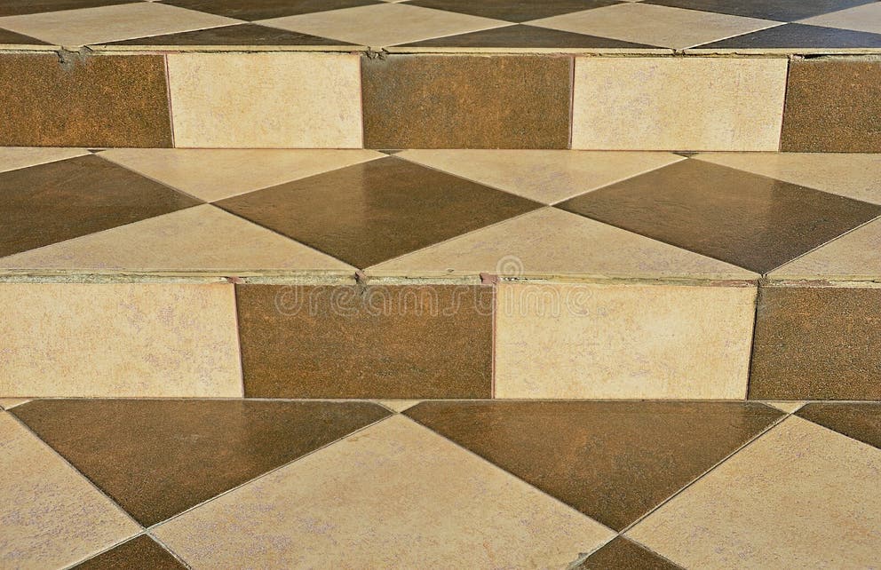 The Concrete Stairs are Decorated with Ceramic Tiles Stock Photo ...