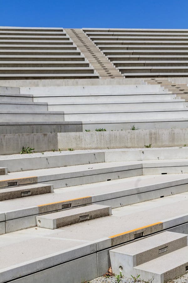 Concrete Stairs in Modern Amphitheater Stock Photo - Image of concert ...