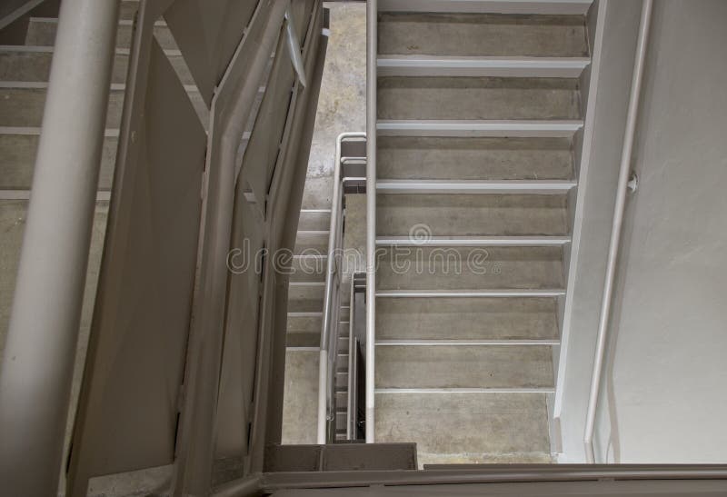 Concrete Stairway from Overhead Stock Photo - Image of industrial ...