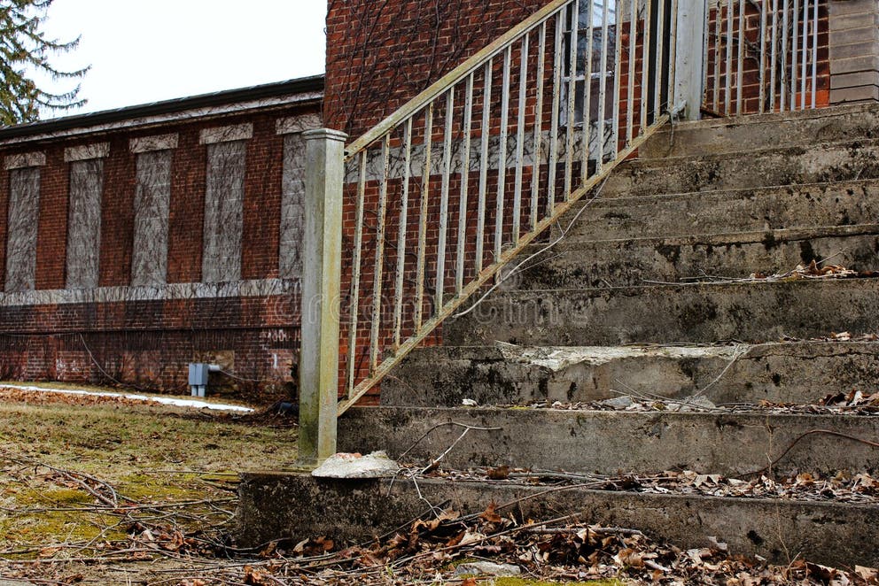 Rusty Steps of Abandoned Building Stock Photo - Image of light ...
