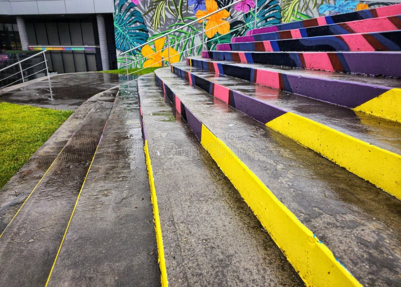 Concrete Steps and Graffiti at Veranda Mall in Bucharest Editorial ...