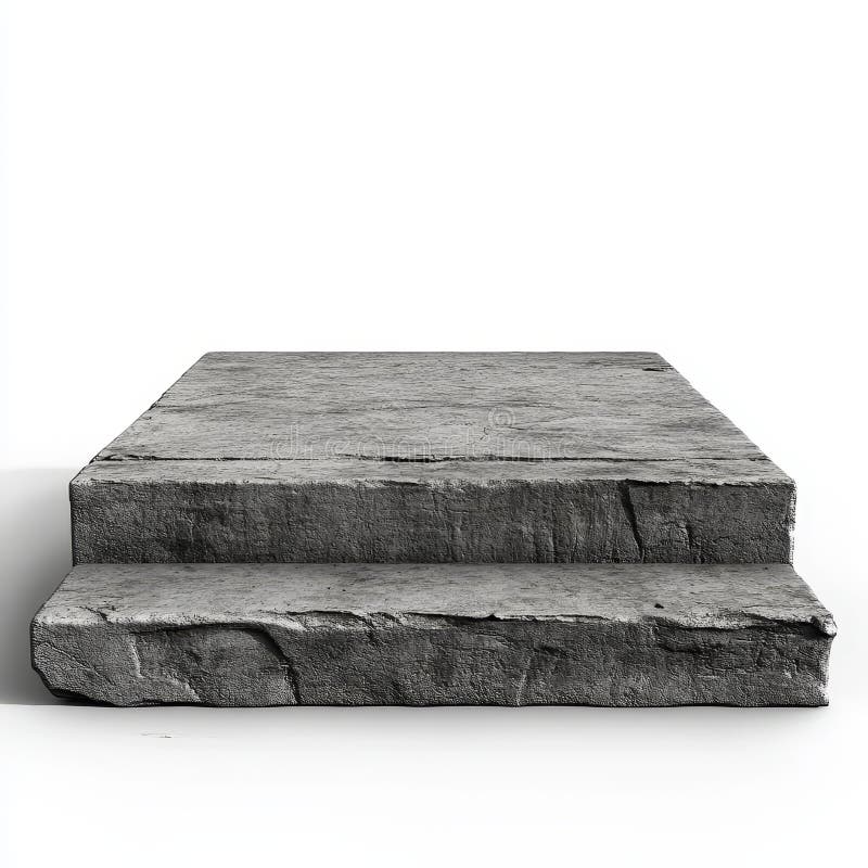 Concrete Steps Isolated on White Background. 3d Render Illustration ...