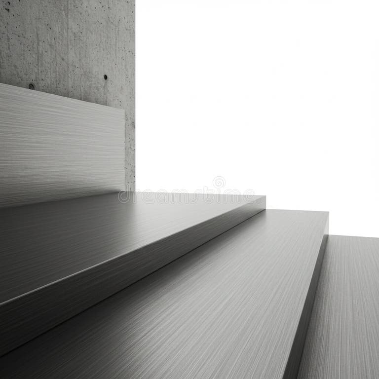 Concrete Steps with a Sleek, Brushed Texture Ascend beside a Smooth ...
