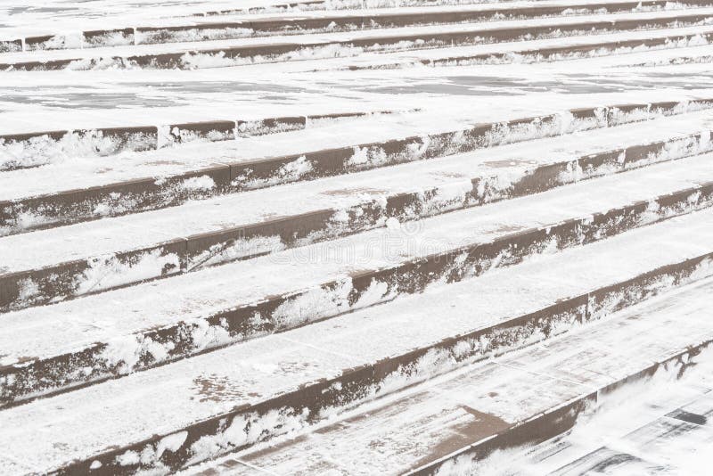 Concrete steps in snow stock photo. Image of ladder - 246274938