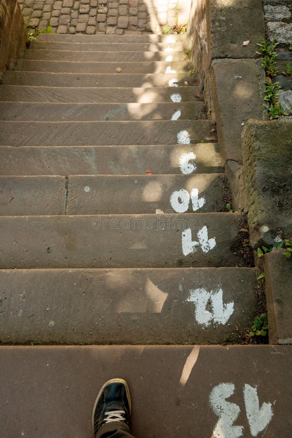 Concrete Steps with Step Numbers Stock Photo - Image of success, career ...