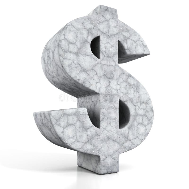 Concrete Stone Concept Dollar Currency Symbol Stock Illustration ...