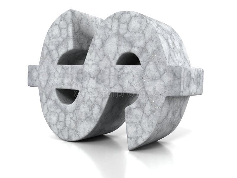 Concrete Stone Concept Dollar Currency Symbol Stock Illustration ...