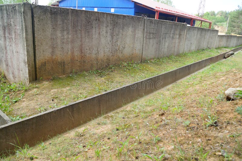 Concrete Storm Channel Sewage System Stock Image - Image of storm ...