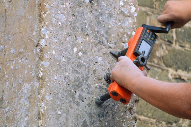 Concrete Strength Measurement by Pull-off Method Stock Photo - Image of ...
