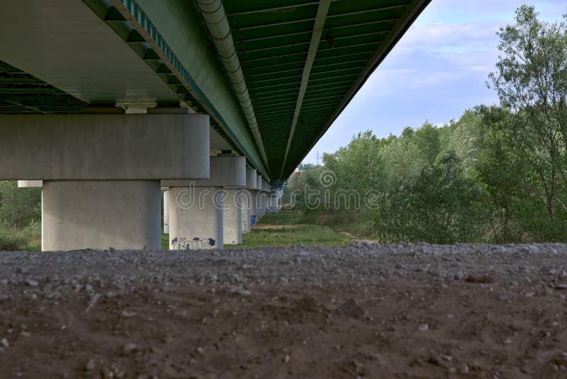 Concrete Structural Elements of the Bridge. Concrete Pylons of the ...