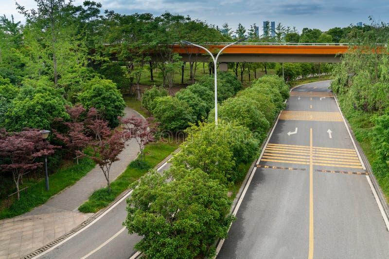 Concrete Structure and Asphalt Road Space Under the Overpass Stock ...