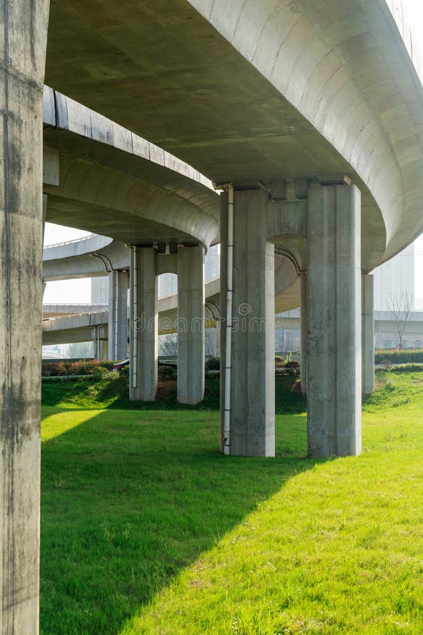 Concrete Structure and Asphalt Road Space Under the Overpass Stock ...