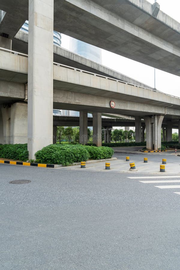 Concrete Structure and Asphalt Road Space Under the Overpass Stock ...