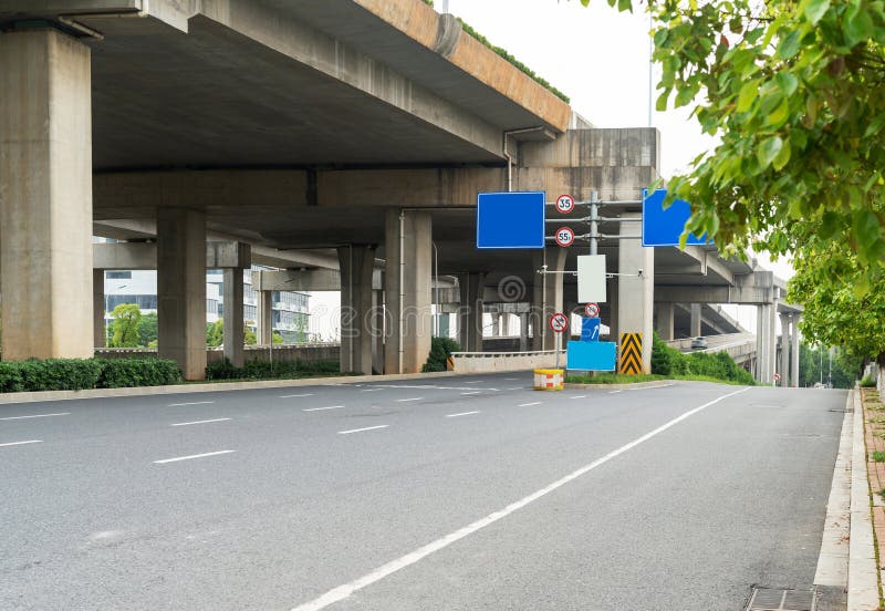 Concrete Structure and Asphalt Road Space Under the Overpass Stock ...