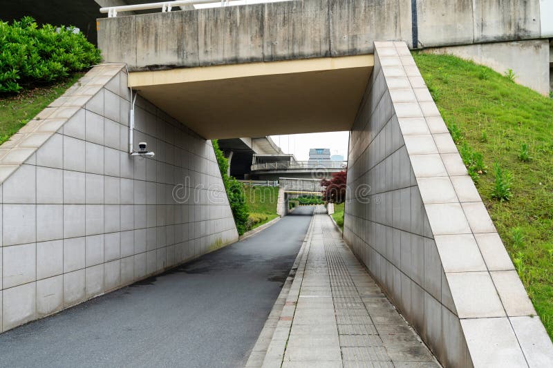 Concrete Structure and Asphalt Road Space Under the Overpass Stock ...