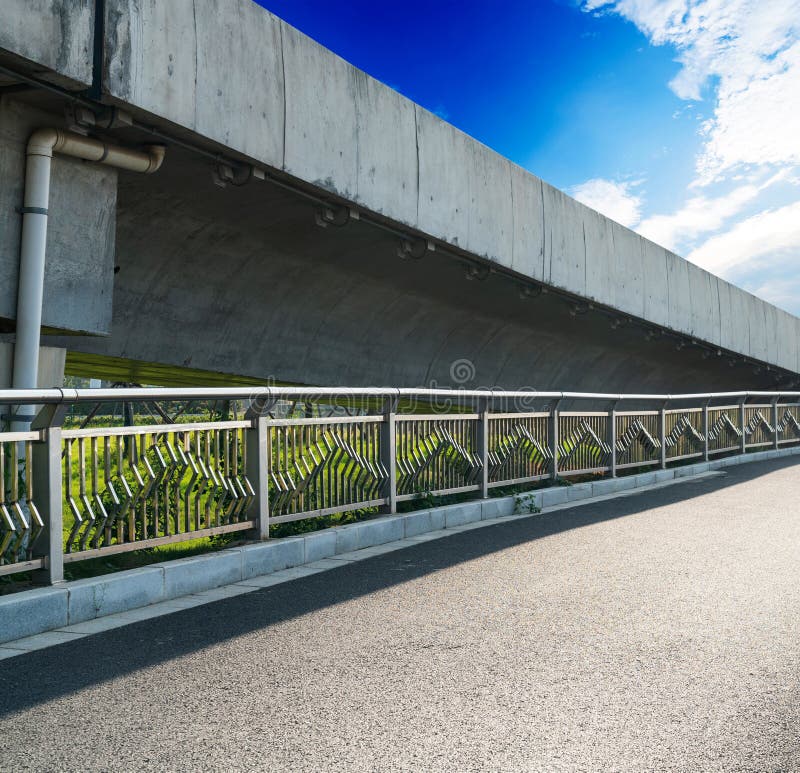 Concrete Structure and Asphalt Road Space Under the Overpass Stock ...