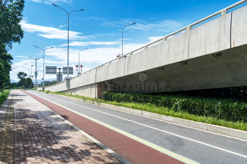 Concrete Structure and Asphalt Road Space Under the Overpass Stock ...