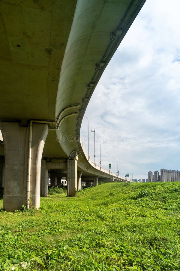 Concrete Structure and Asphalt Road Space Under the Overpass Stock ...